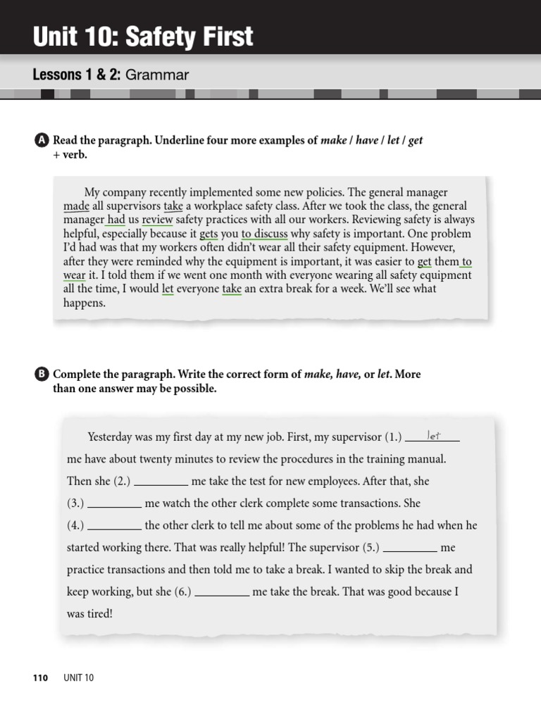 Unit 10: Safety First: Lessons 1 & 2: Grammar | PDF | Cardiopulmonary ...