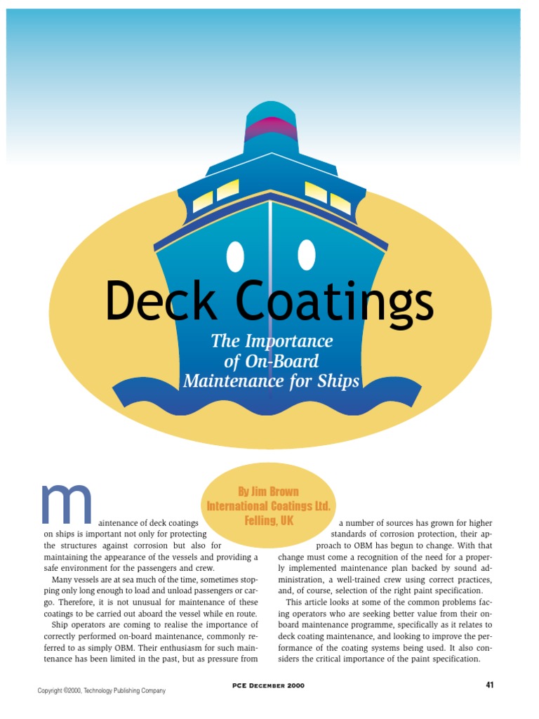 Deck Coatings The Importance of On Board Maintenance For Ships | PDF ...