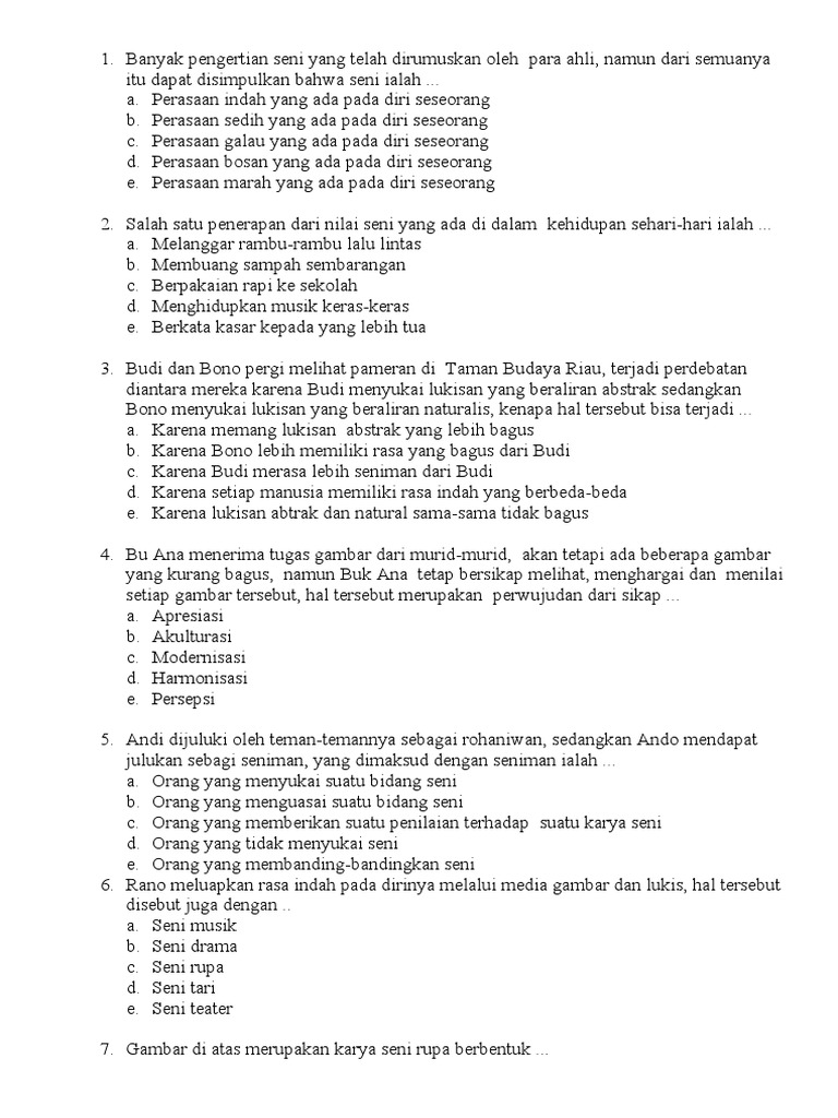 Soal PAS SBK SMA X GForm | PDF