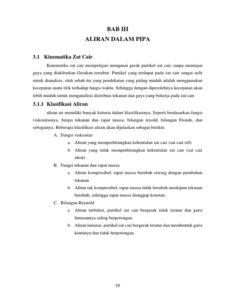 Bab III Aliran Dalam Pipa | PDF