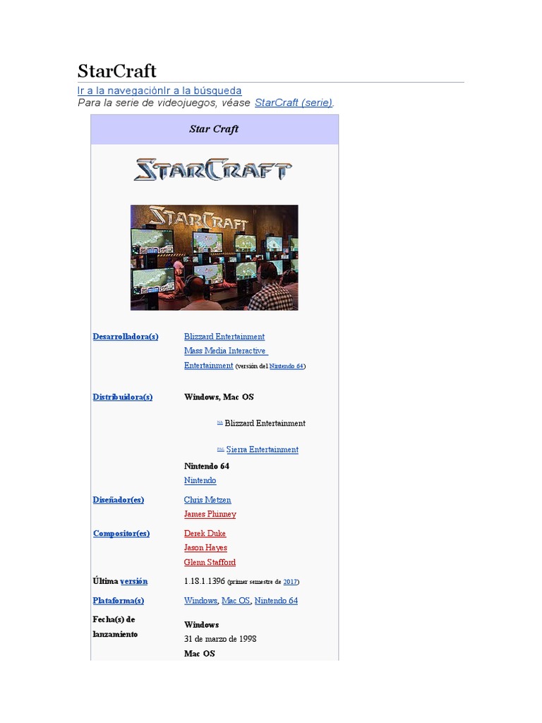 Historia y desarrollo de StarCraft | PDF | Ocio | Informática y ...