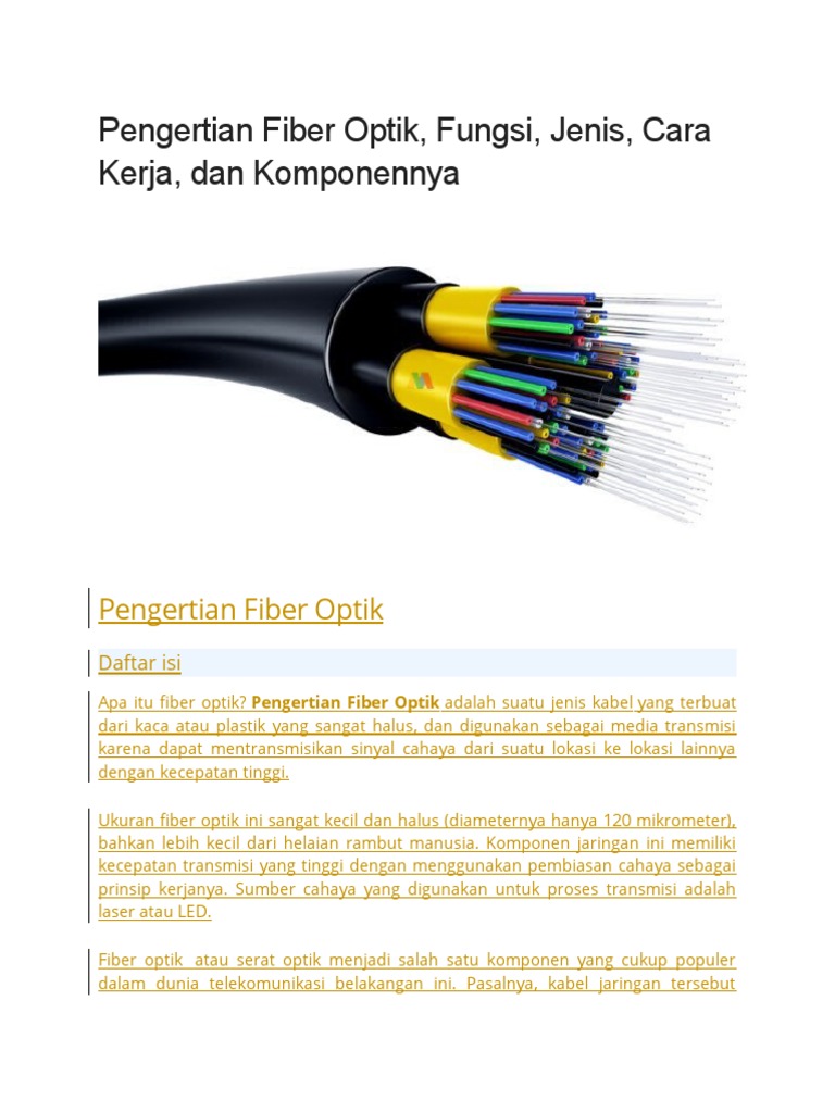 Pengertian Fiber Optik | PDF