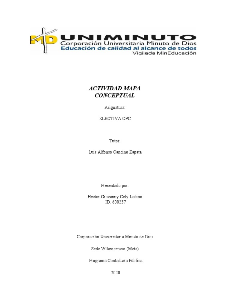 Actividad Mapa Conceptual Electiva CPC | PDF