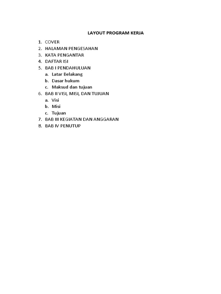 Layout Program Kerja | PDF