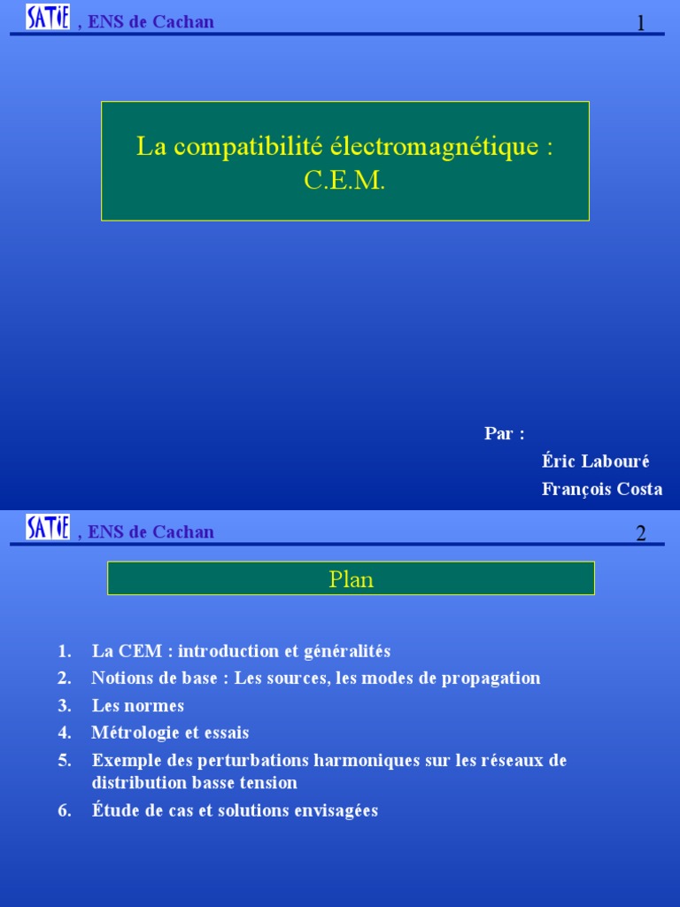 CEM Presentation | PDF | Compatibilité électromagnétique | Électrotechnique