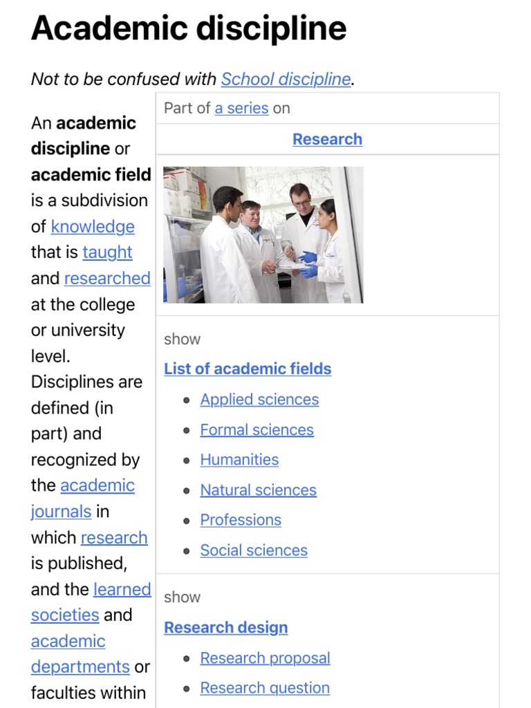 Academic Discipline - Wikipedia | PDF | Science And Technology | Science