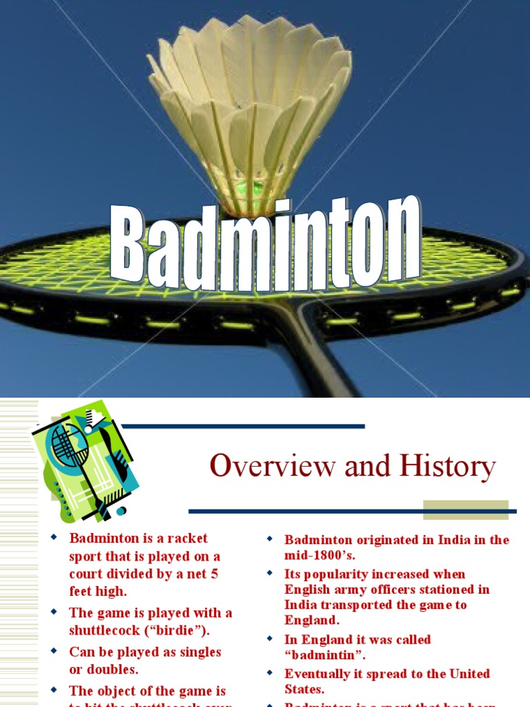BADMINTON Presentation | PDF | Racquet Sports | Sports