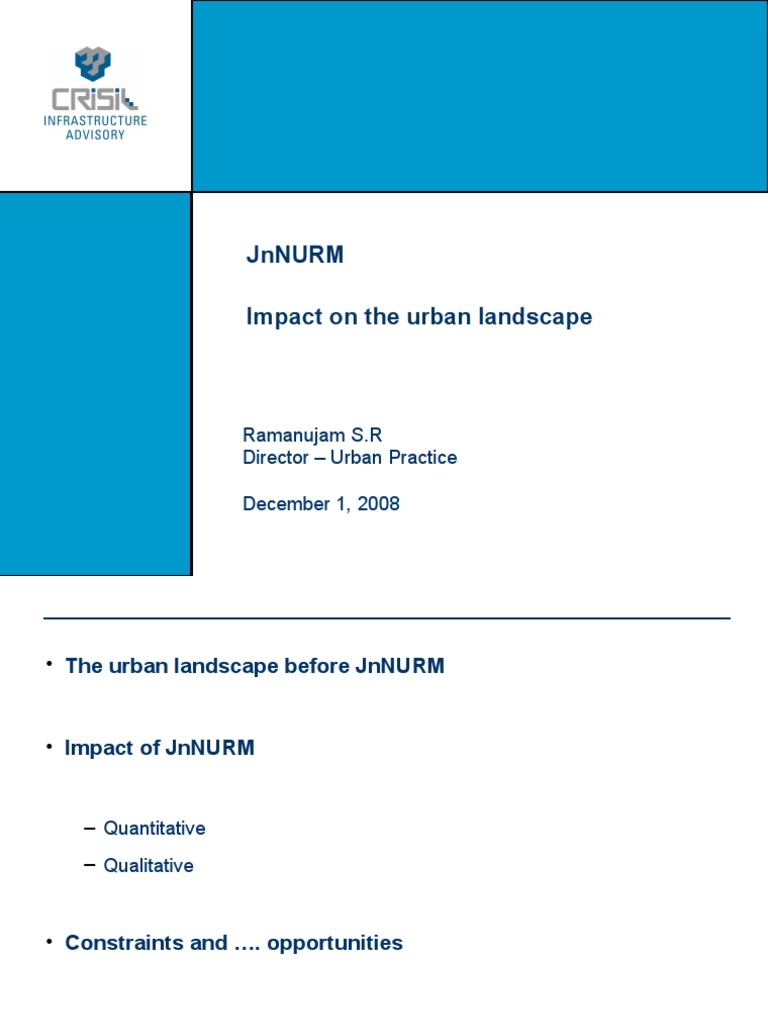 JnNURM's Urban Investment Impact | PDF | Public–Private Partnership ...