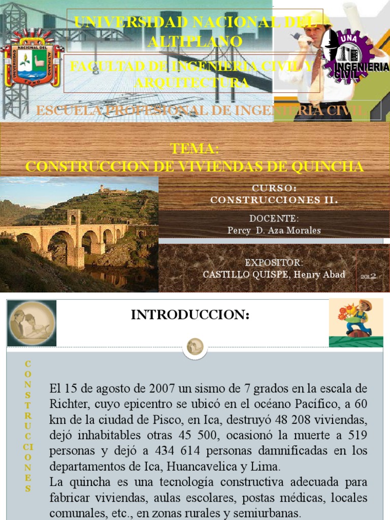 Construccion Con Quincha Mejorada | PDF | Fundación (Ingeniería) | Hormigón