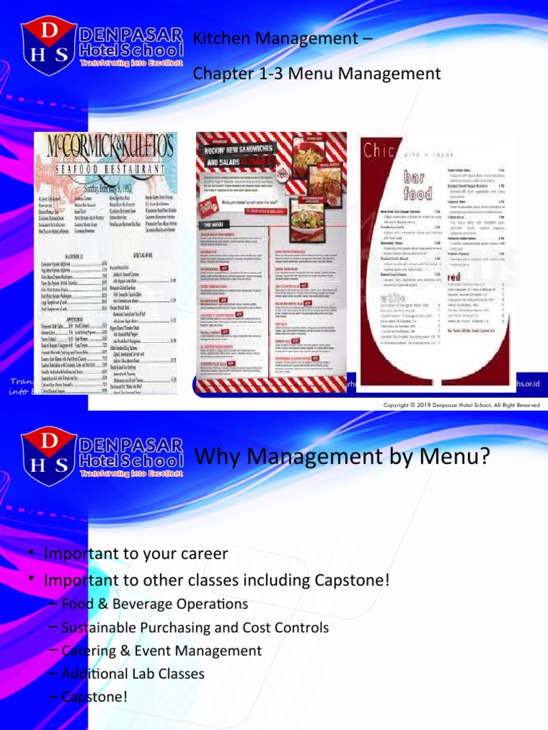 Kitchen Management - Chapter 1-3 Menu Management | Download Free PDF ...