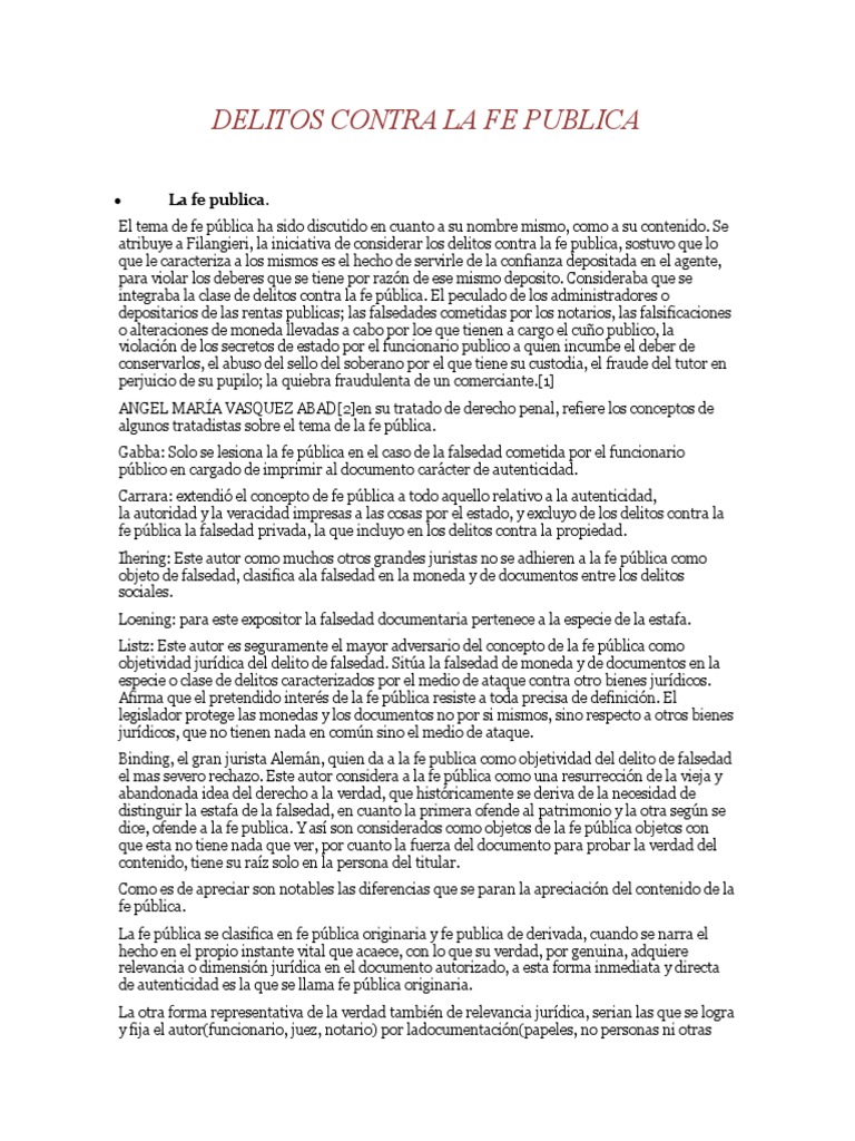 Delitos Contra La Fe Publica | PDF | Monedas | Verdad