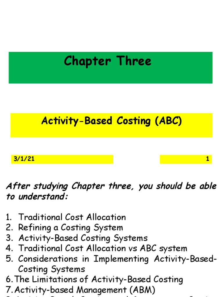 Chapt 3-Activity-Based Costing (ABC) | PDF | Business Economics | Economies