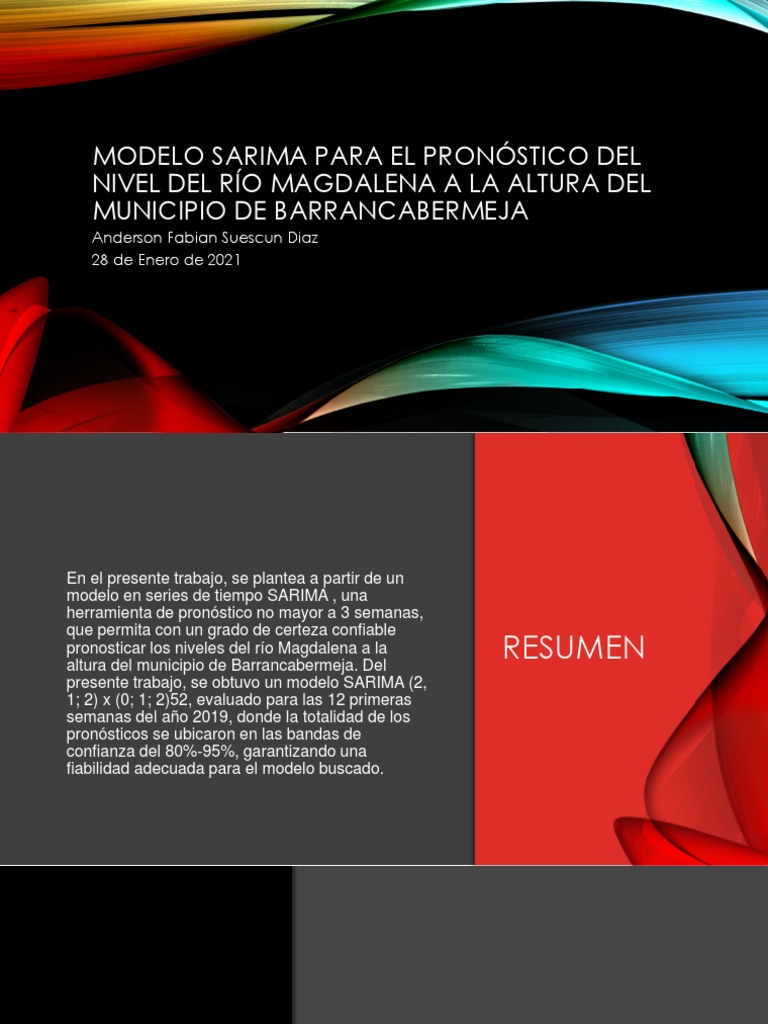 Presentación Modelo SARIMA | PDF | Matemáticas Aplicadas | Informática y tecnología de la ...