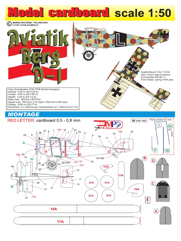 (Paper Model) Paper Card Models (Marek) Aviatik Berg | PDF | Aircraft ...