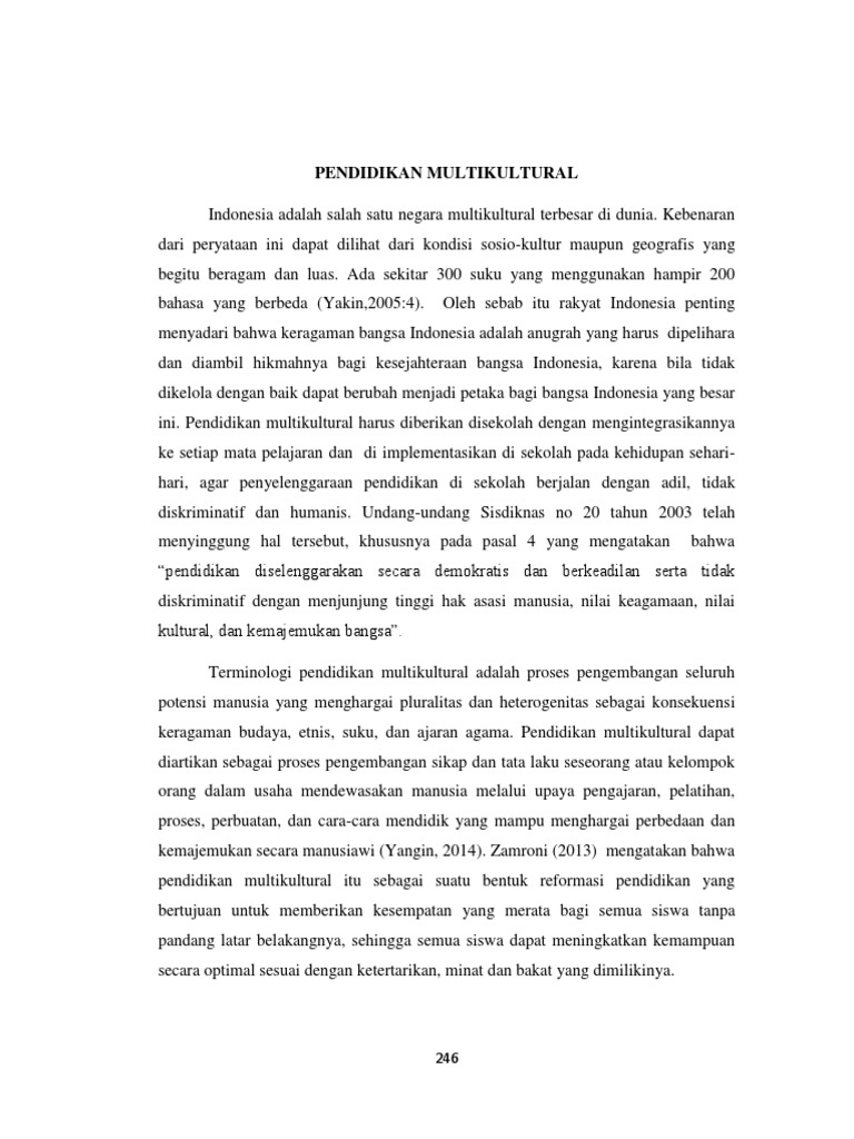 Pendidikan Multikultural | PDF