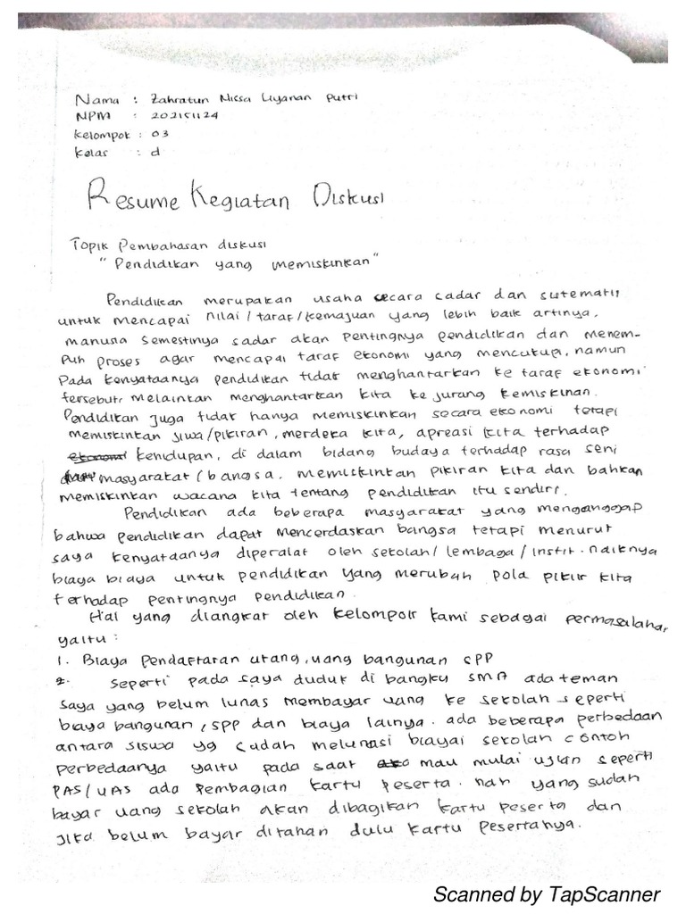 Contoh Resume Kegiatan | PDF