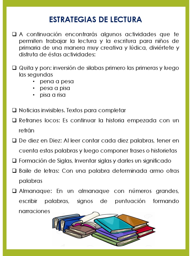 Estrategias de Lectura | PDF | Artes del Lenguaje y Comunicación ...