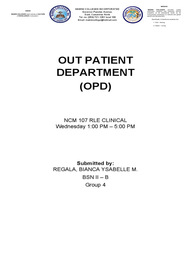 Out Patient Department | PDF | Patient | Health Care