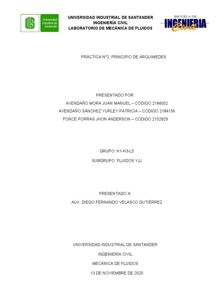 LAB Prin Arquimedes Borrador (1) Borrador Aactividad 2 | PDF | Tensión superficial | Materia suave