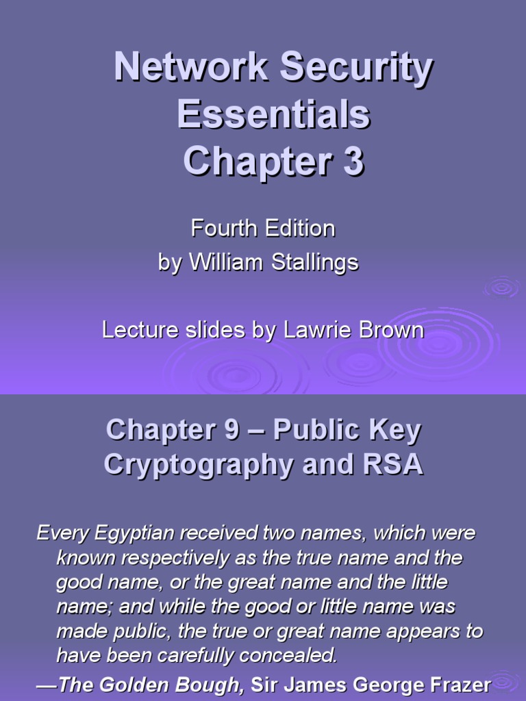 Network Security Essentials | PDF | Public Key Cryptography | Cryptography
