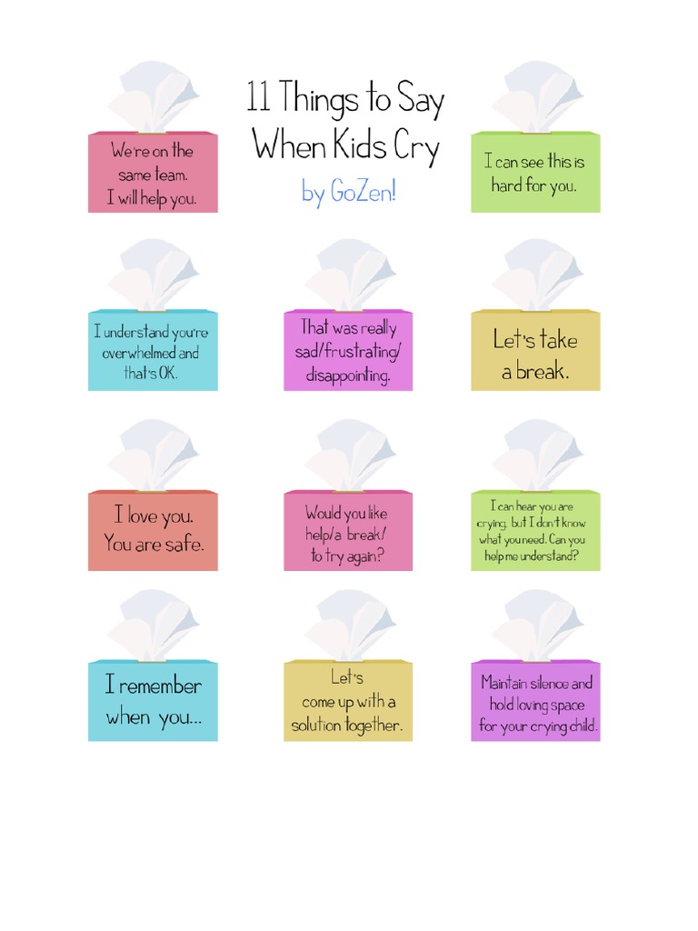 11 Things To Say When Kids Cry | PDF | Toddler | Emotions