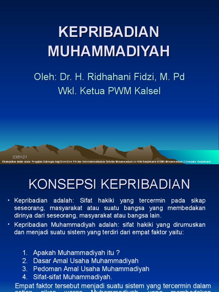 Kepribadian Muhammadiyah | PDF | Karier & Perkembangan
