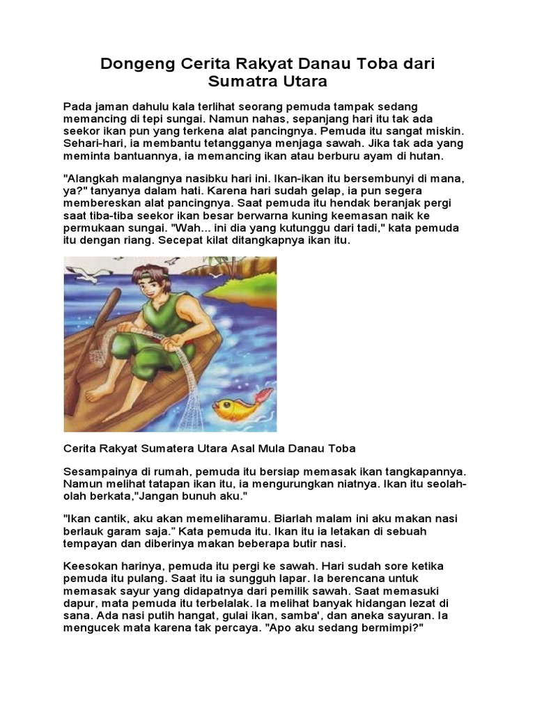 Dongeng Cerita Rakyat Danau Toba Dari Sumatra Utara | PDF