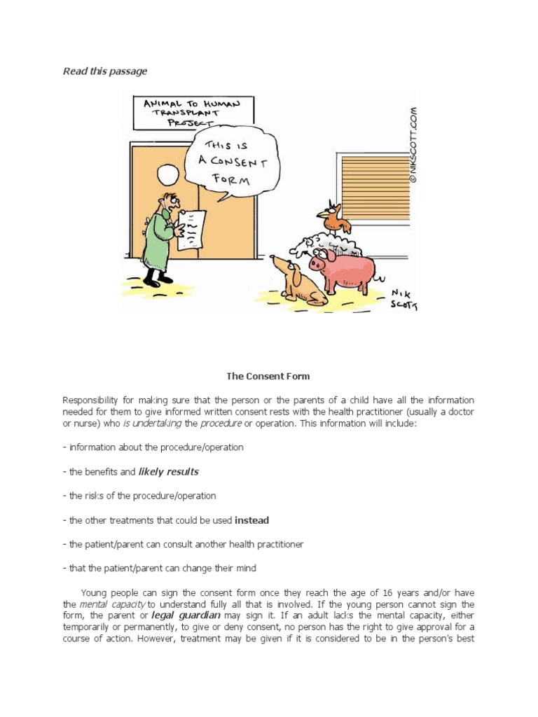 Read This Passage: Is Undertaking Procedure | PDF | Informed Consent ...