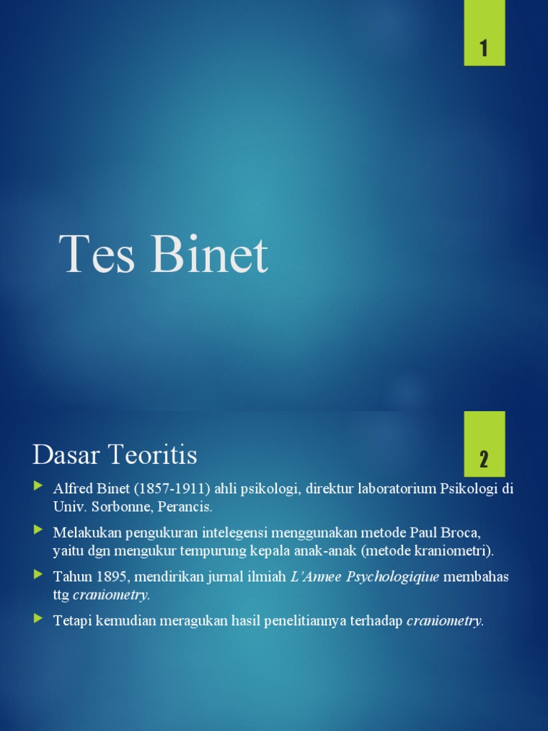 Sejarah dan Metode Tes Binet | PDF