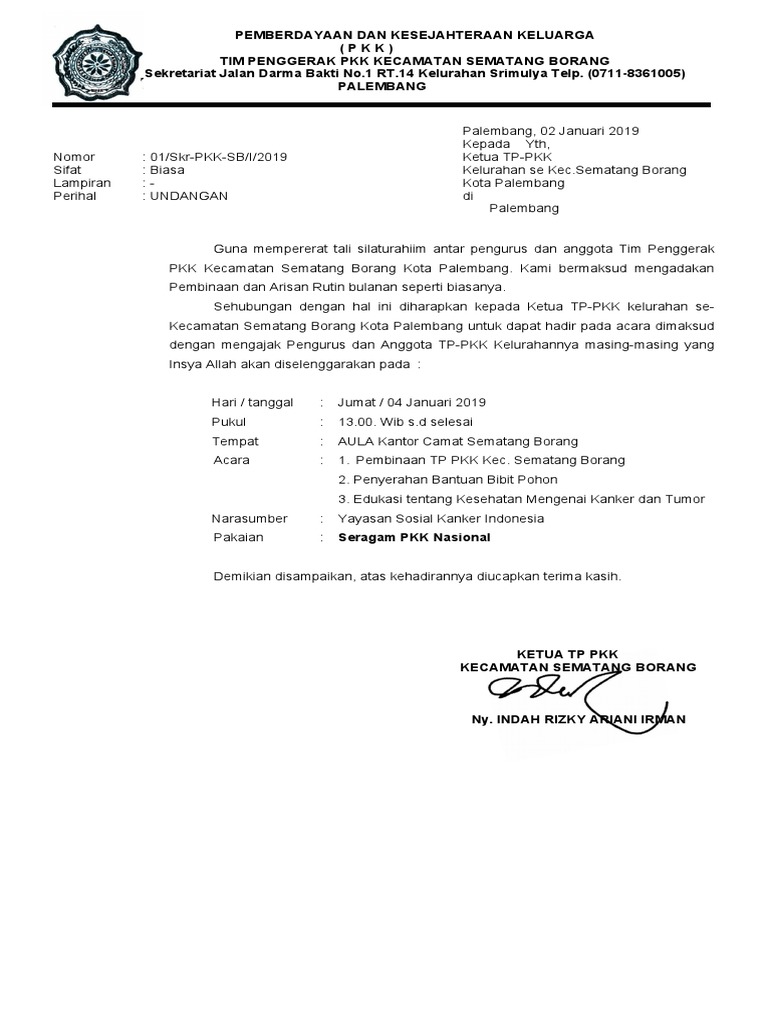 Undangan Arisan PKK 2019 | PDF