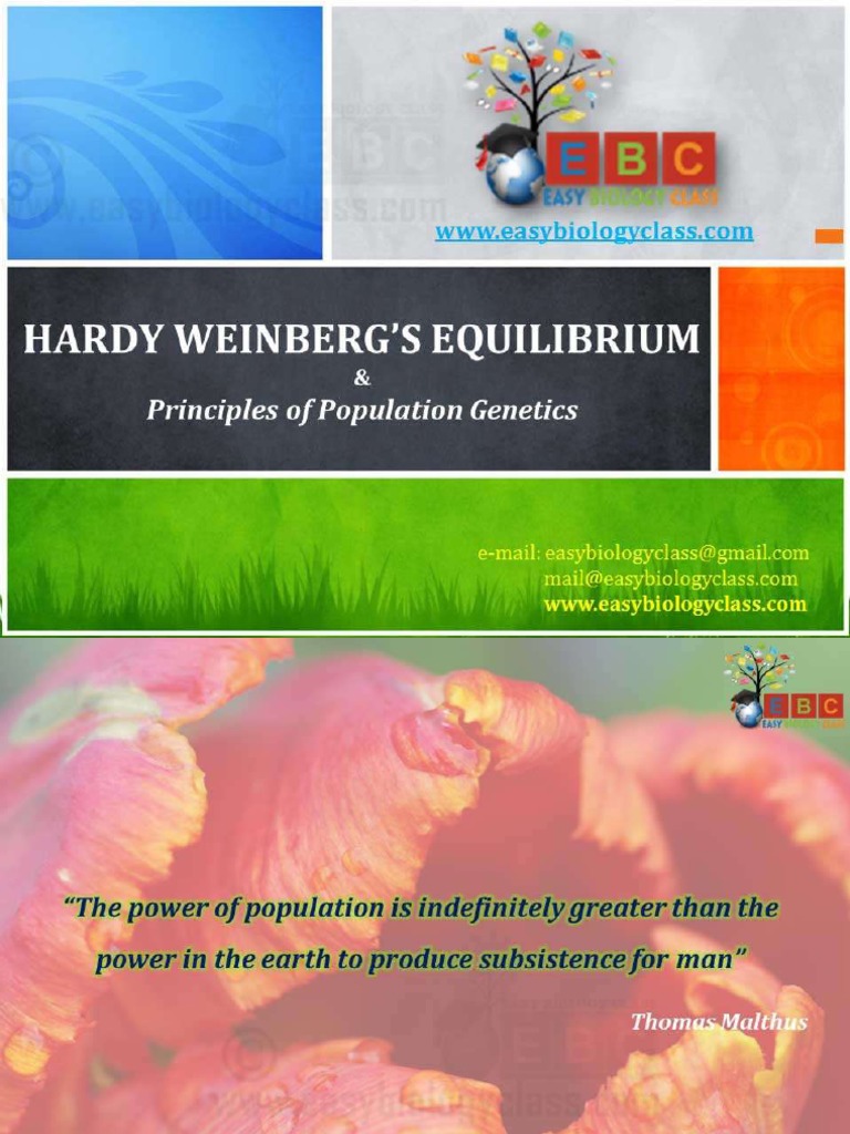 Hardyweinbergequilibriumandpopulationgeneticspptbyeasybiologyclass ...