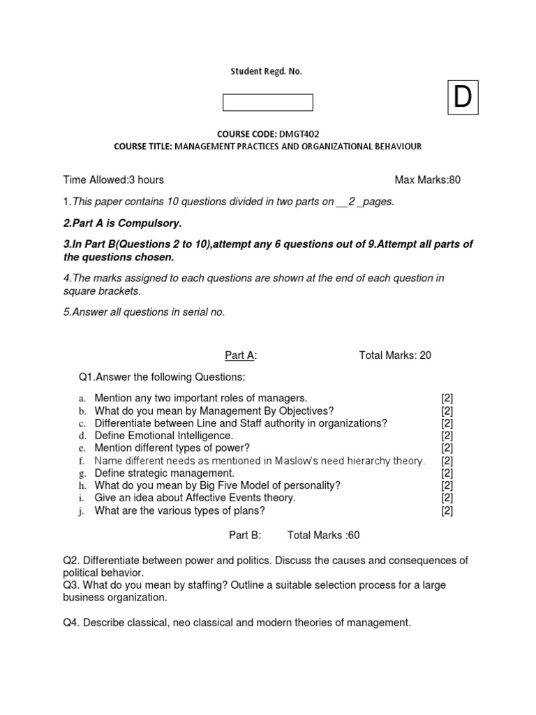 2.part A Is Compulsory. 3.in Part B (Questions 2 To 10), Attempt Any 6 ...