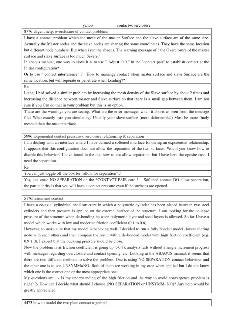 Contact Overclosure | PDF | Deformation (Mechanics) | Plasticity (Physics)