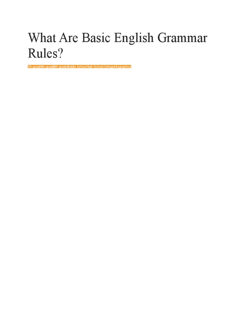 What Are Basic English Grammar Rules | PDF | Pronoun | Grammatical Number