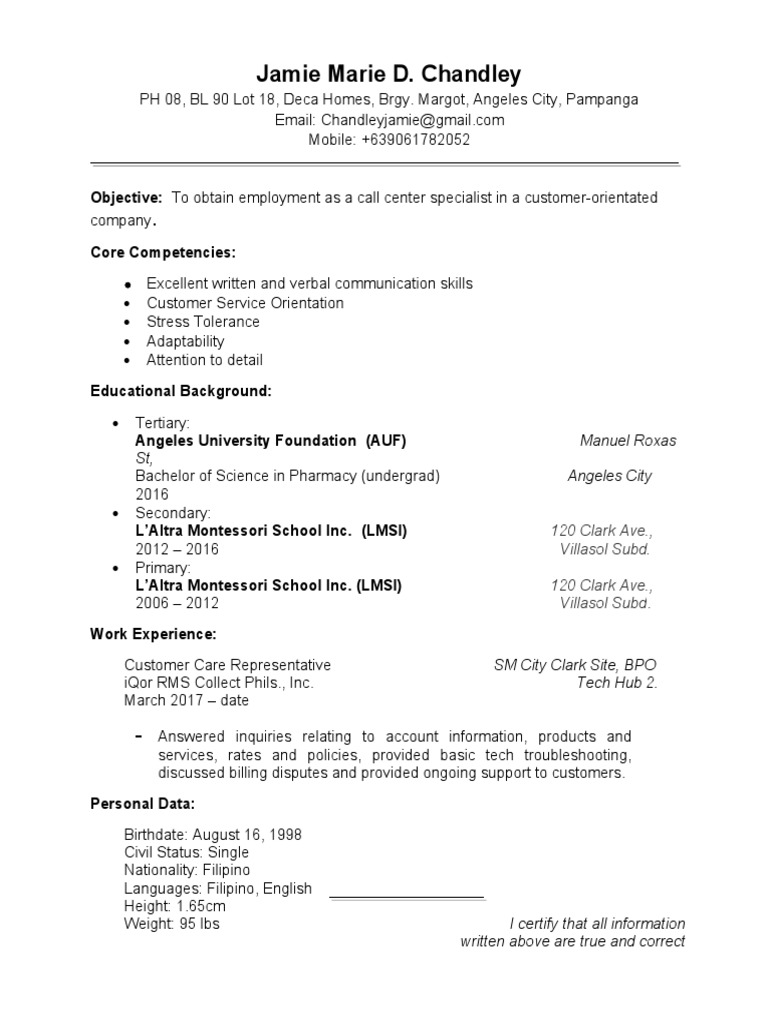 Jamie - Resume | PDF
