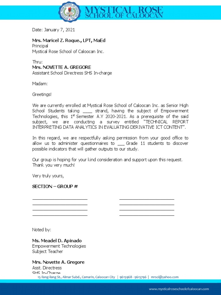 Survey Letter | PDF