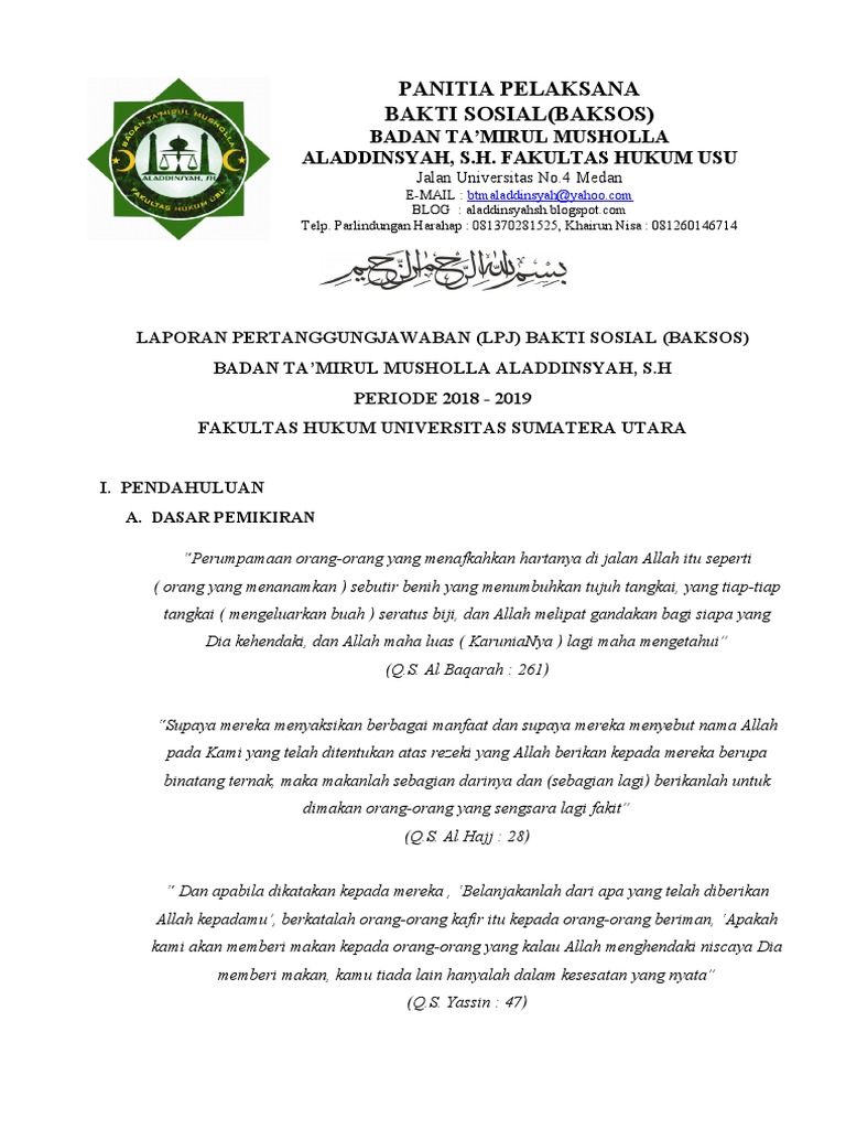 LPJ BAKSOS 2018 Terbaru | PDF