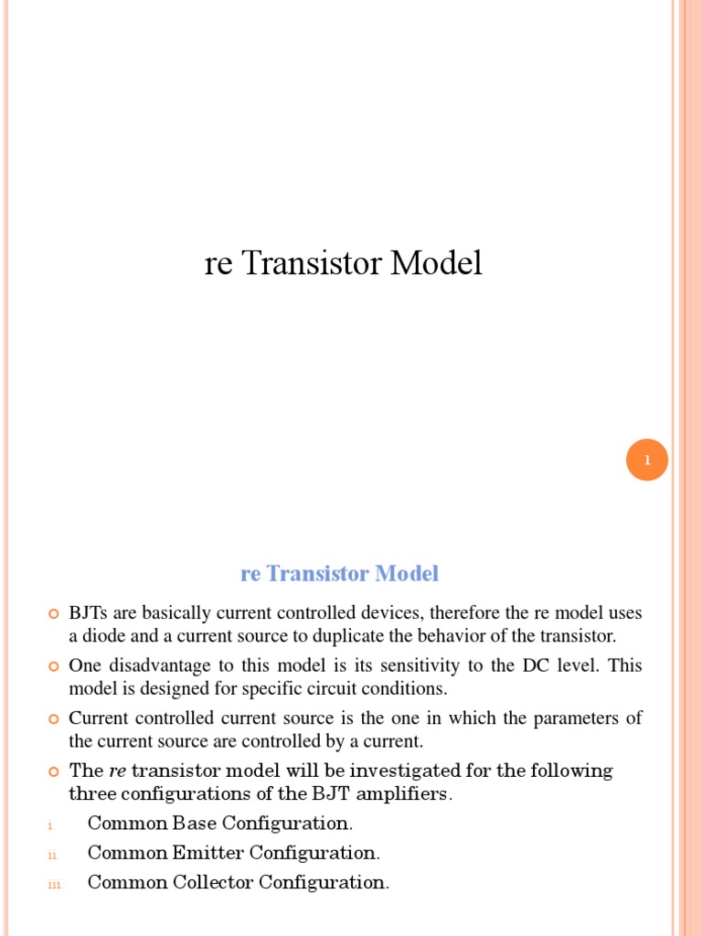 Re Transistor Model | PDF | Bipolar Junction Transistor | Transistor
