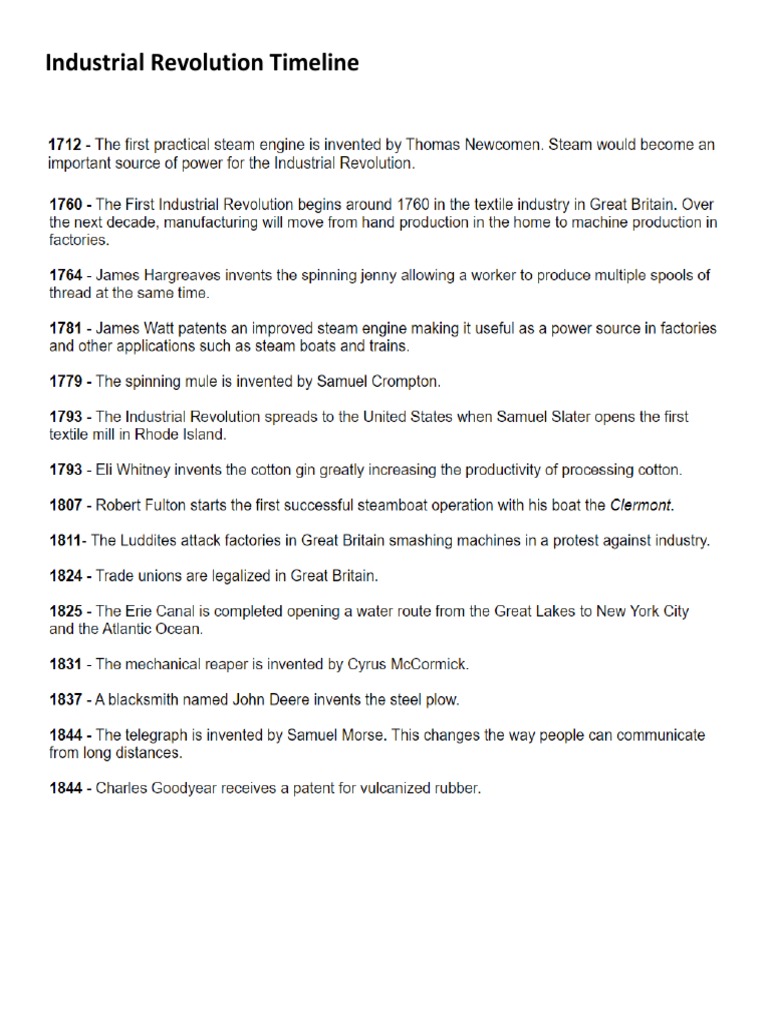 Industrial Revolution Overview | PDF