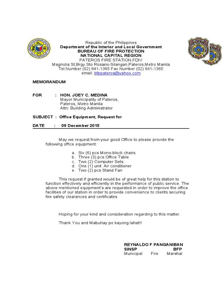 Letter Request To Mayor | PDF