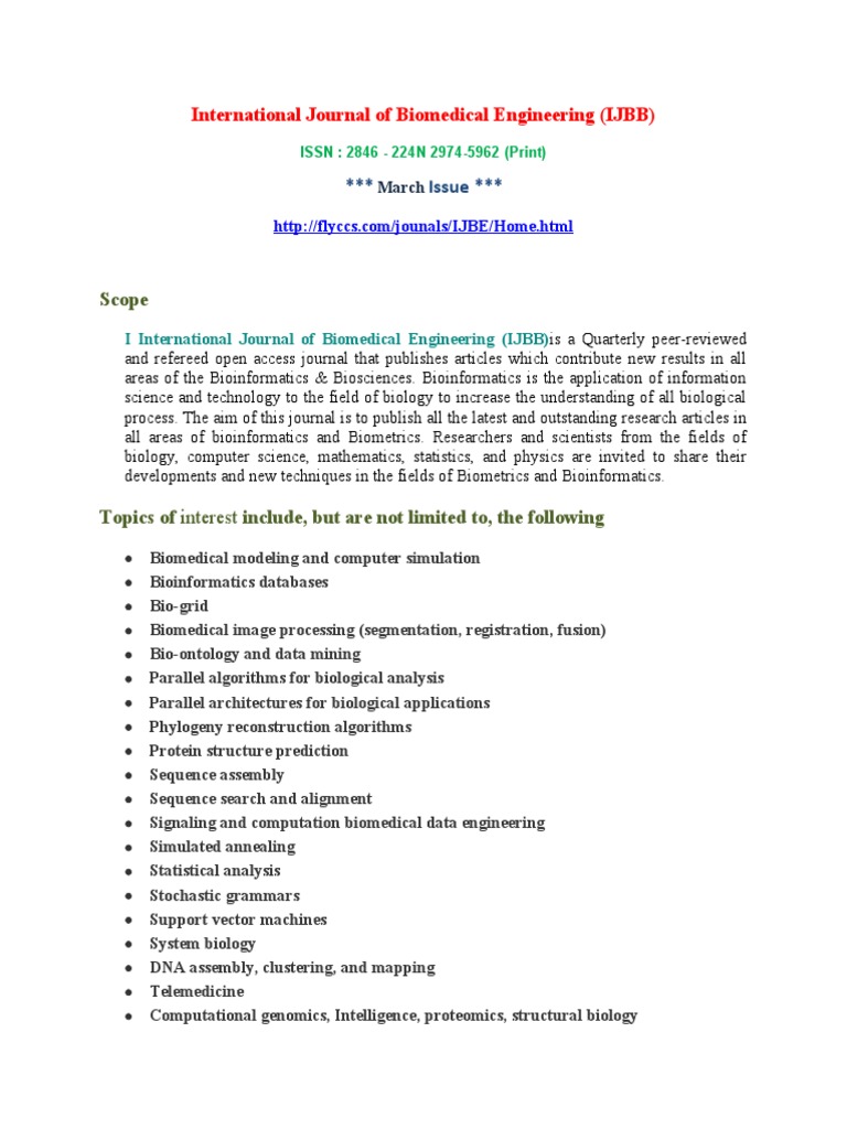 International Journal of Biomedical Engineering (IJBB) | PDF ...