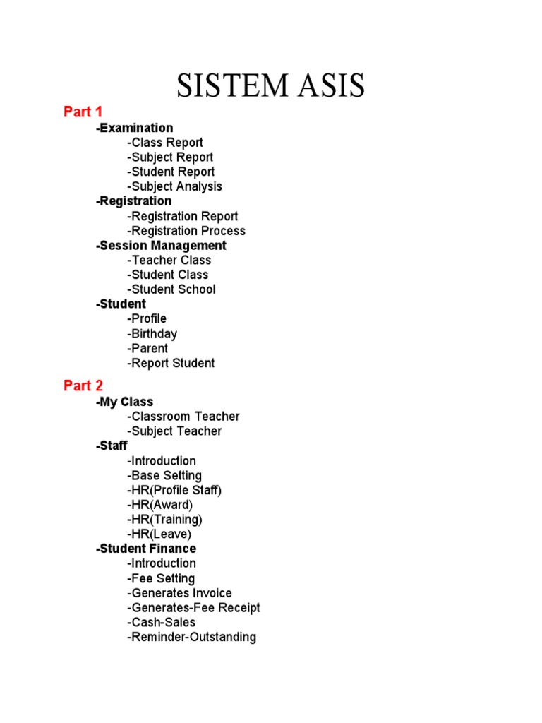 SISTEM ASIS Dan EBOSS (Main Point) | PDF