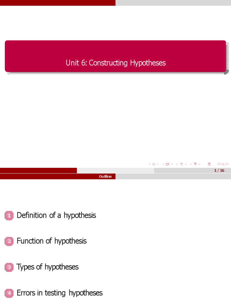 Unit 6 - Constructing Hypotheses | Download Free PDF | Type I And Type Ii Errors | Hypothesis