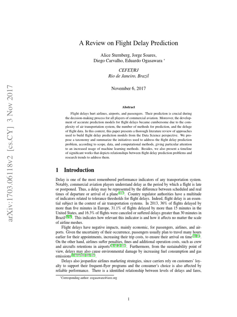 A Review On Flight Delay Prediction | PDF | Machine Learning | Airport