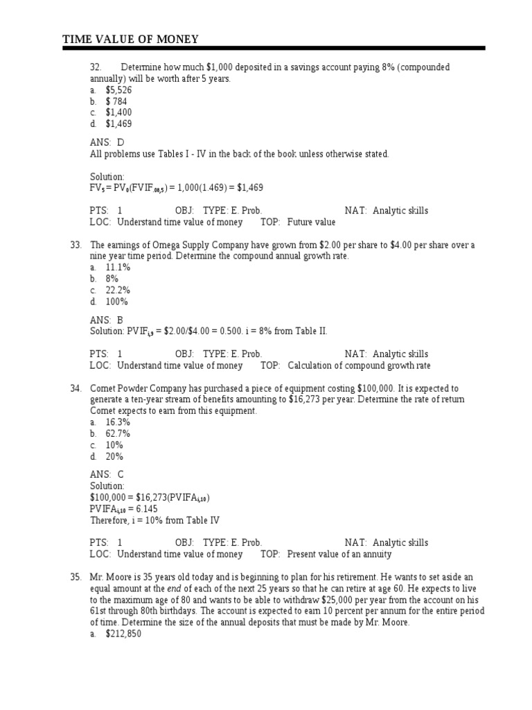 Time Value of Money | PDF | Time Value Of Money | Present Value