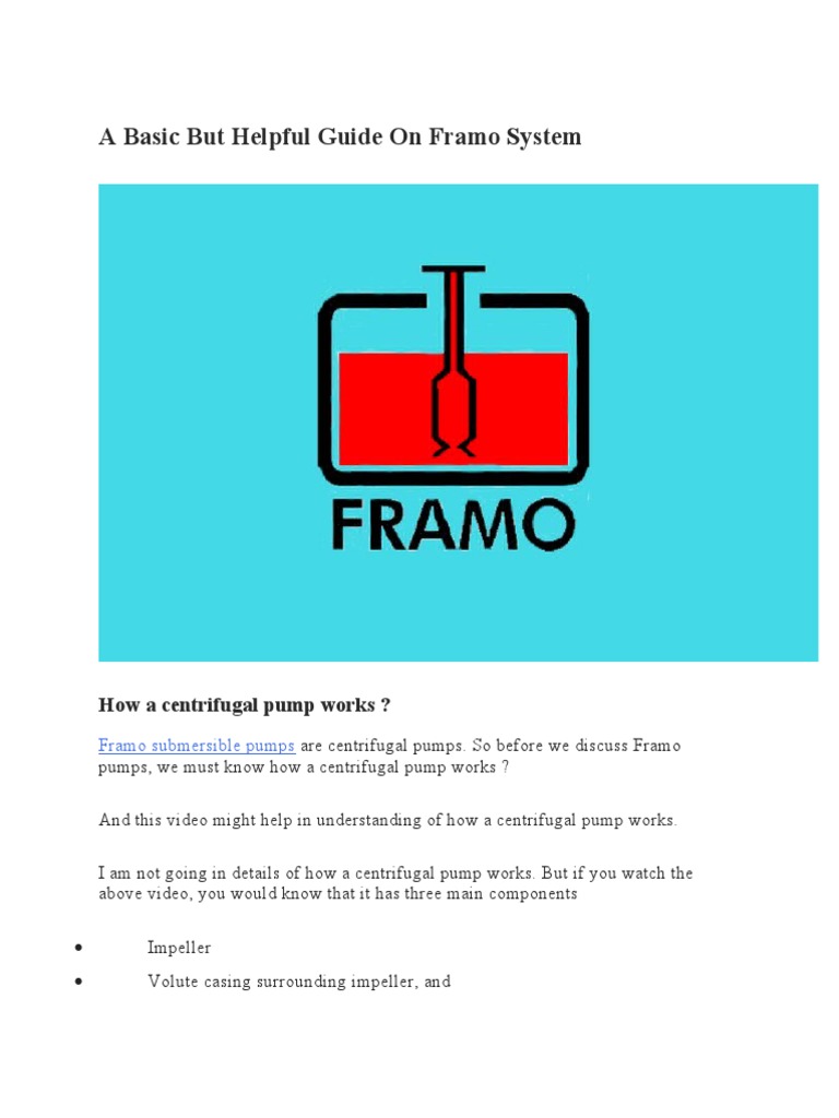 A Basic But Helpful Guide On Framo System: How A Centrifugal Pump Works ...