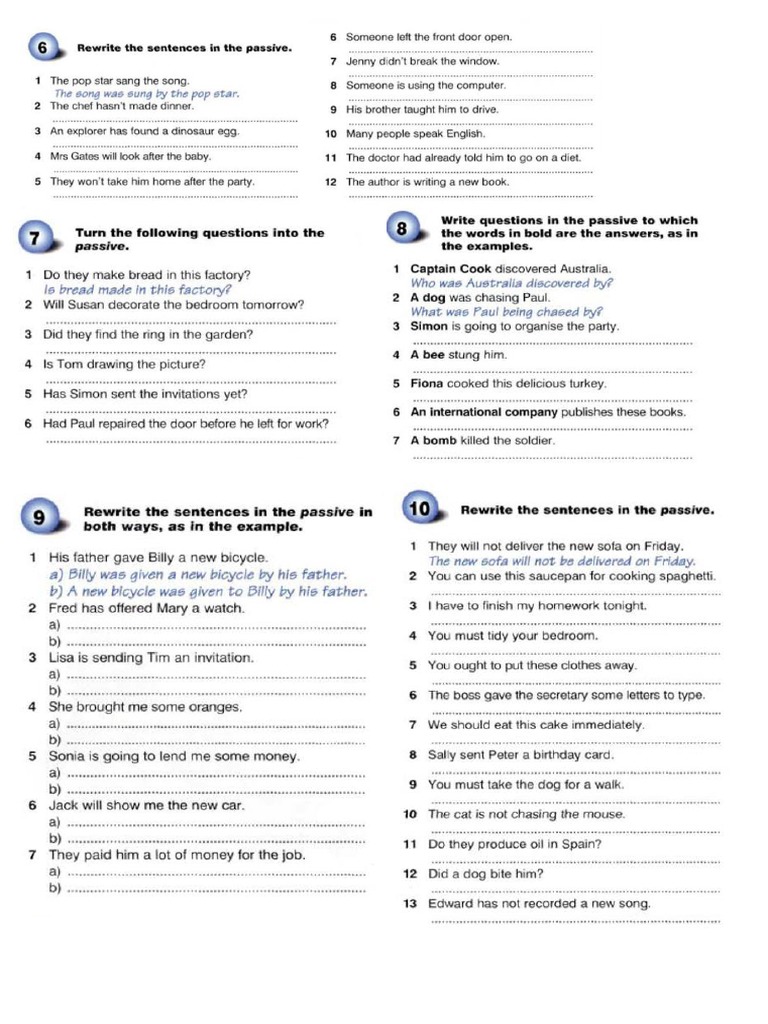 Passive Voice - Cwiczenia | PDF