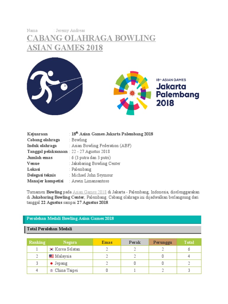 Cabang Olahraga Bowling | PDF