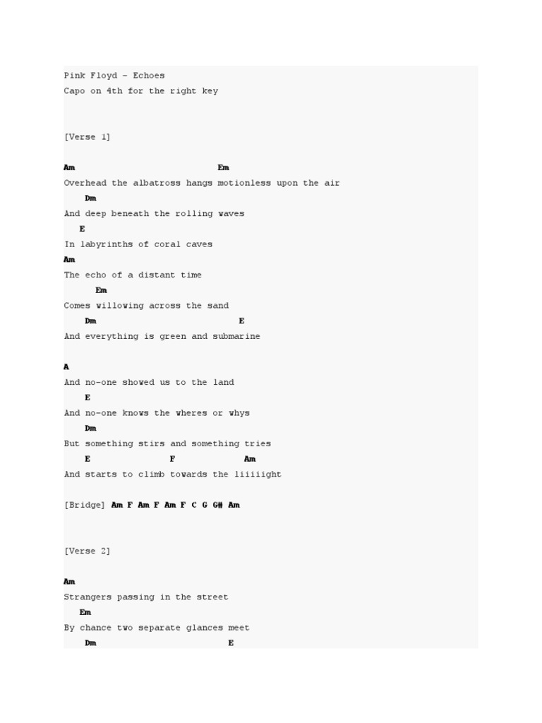 Echoes TAB (Guitar) Ver 2 | PDF