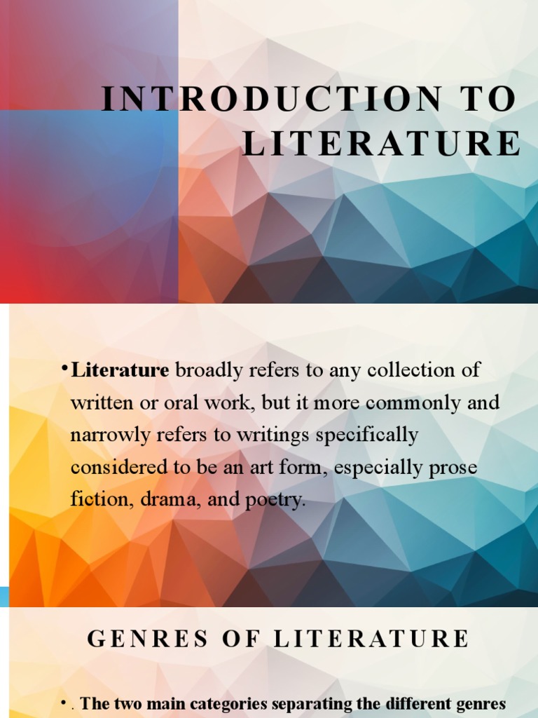 Introduction To Literature | PDF | English Drama | Tragedy